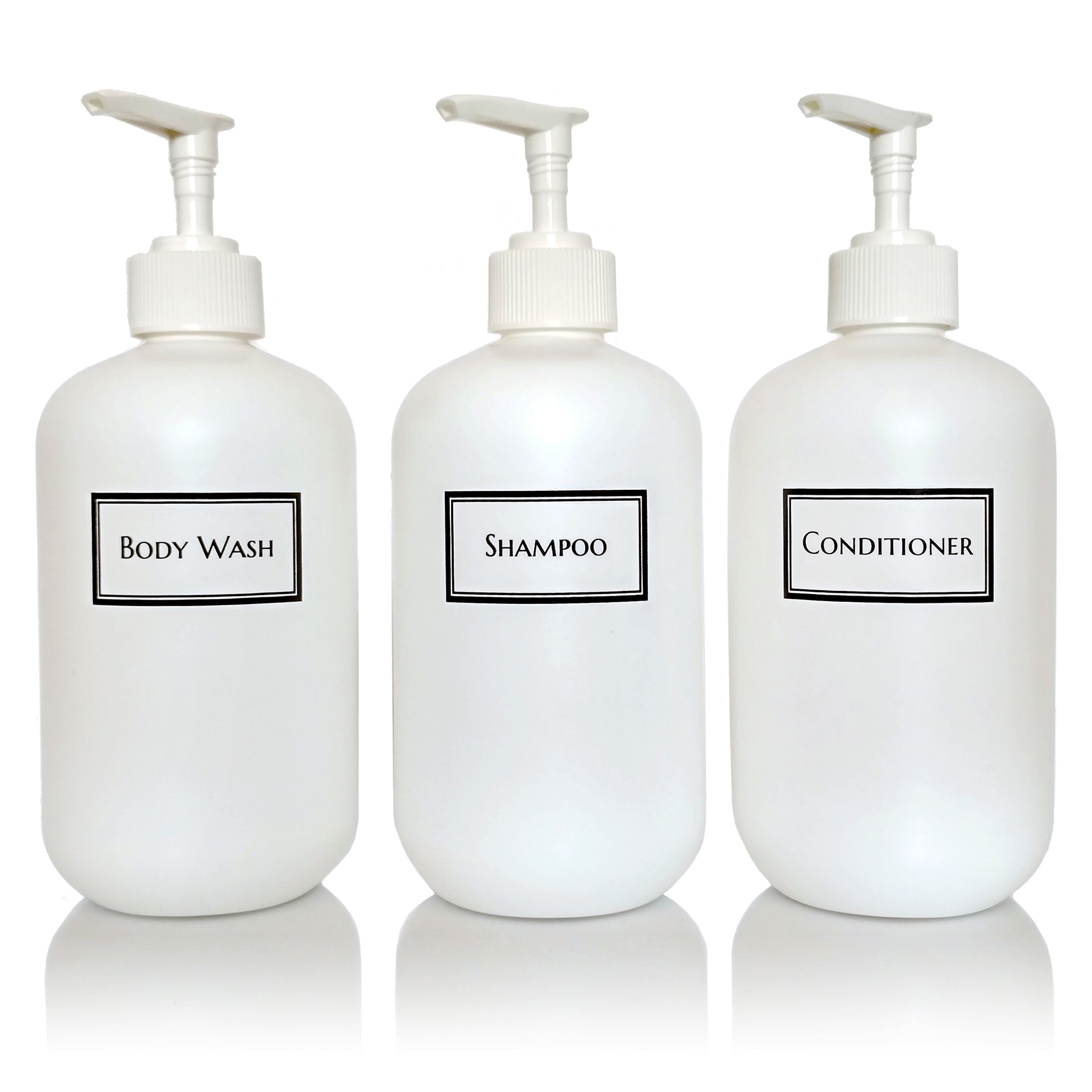 White Squat 16 oz Printed Shower Bottle Trio – Artanis Home